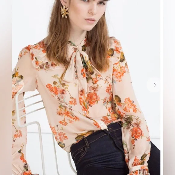 Bow Tie Blouse Zara Zara Green Sheer Blouse New Arrivals